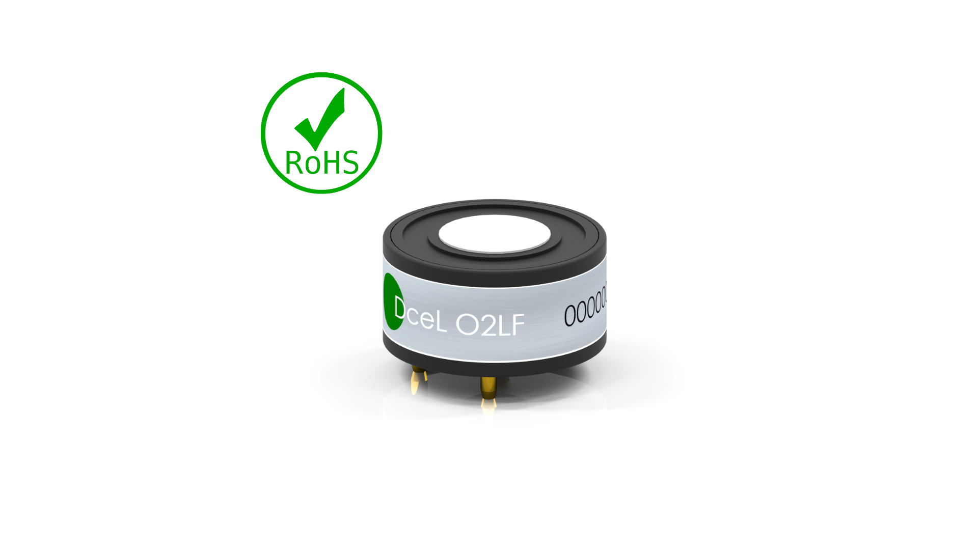 DceL OXLF Oxygen (O2) Sensor | Lead-free (RoHs), 5-year life, low prof